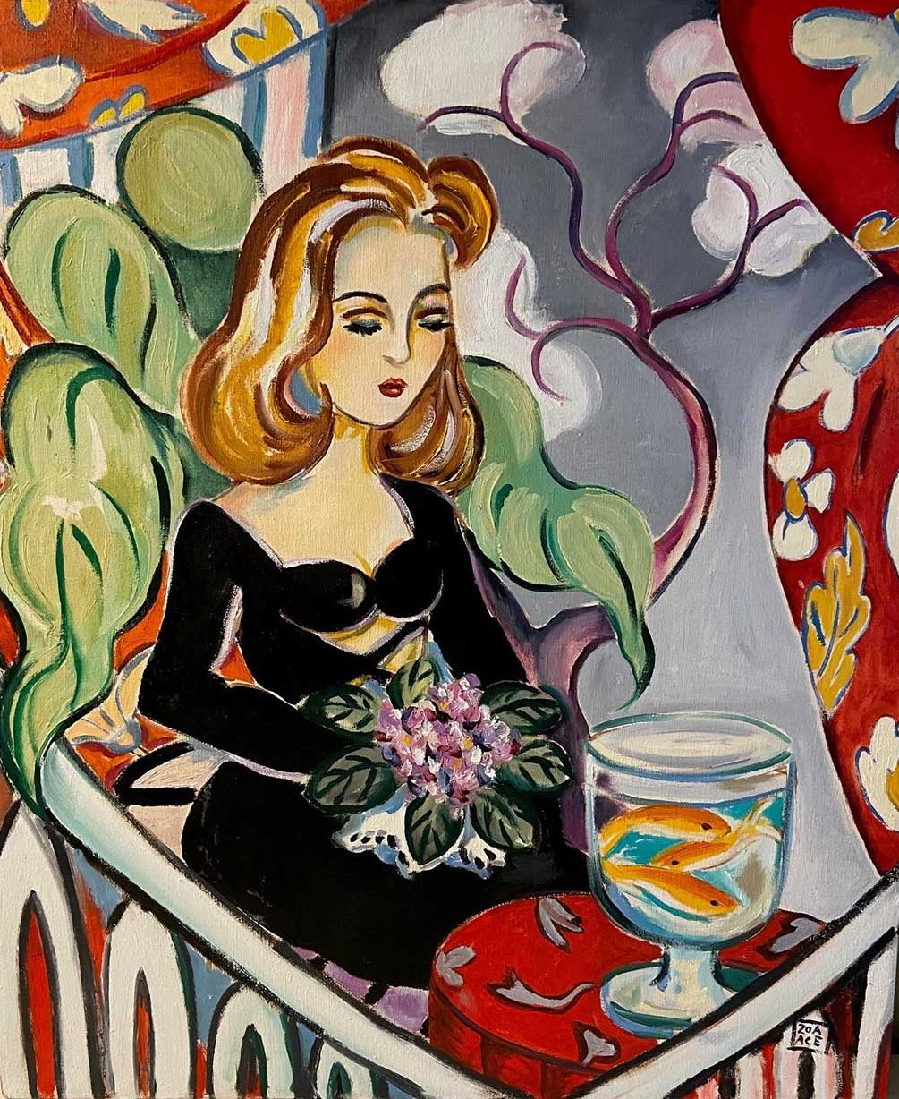 Woman with Violets - Morgan Adams Foundation